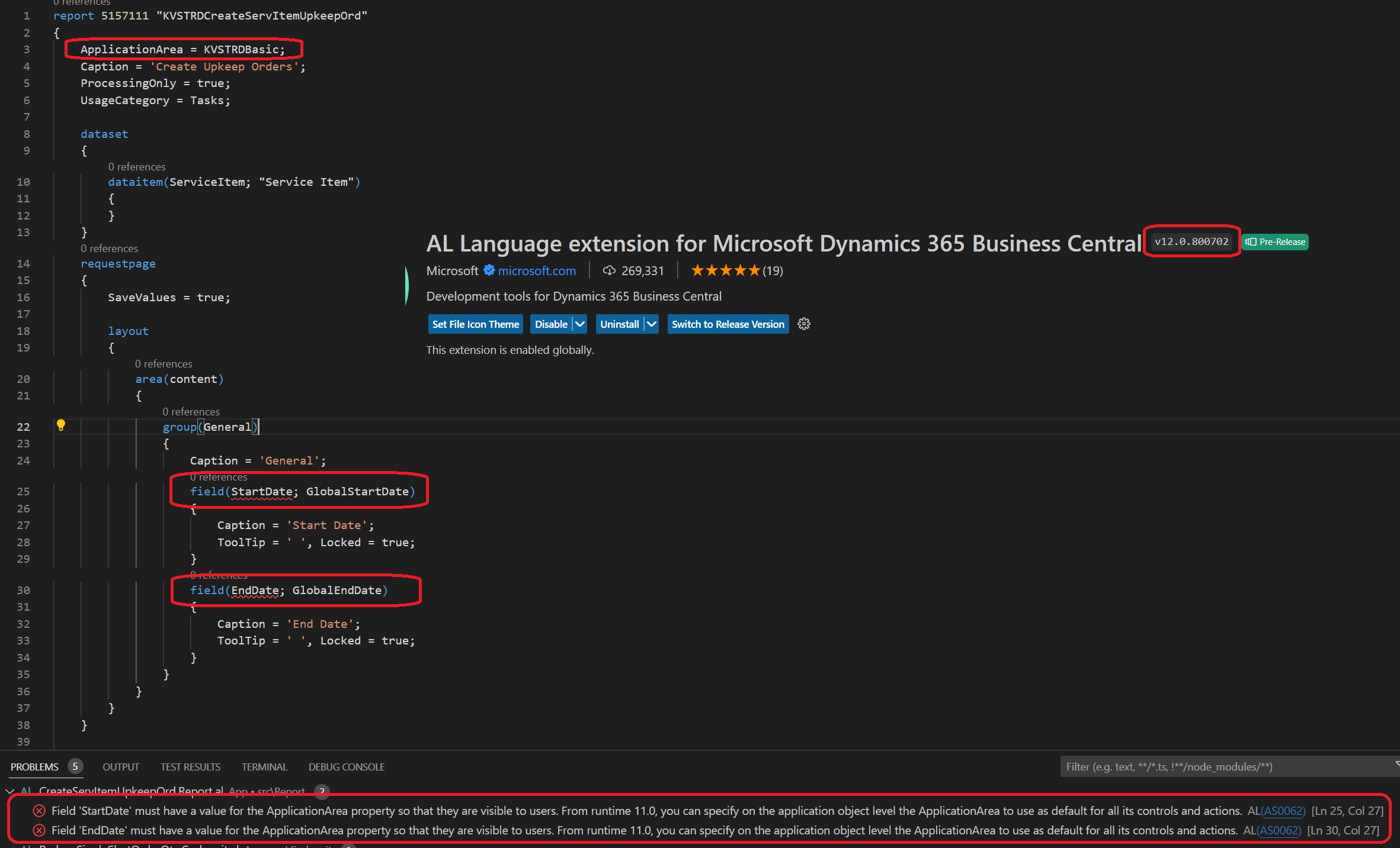 False positive for AS0062 in Reports with layout section · Issue #7434 · microsoft/AL · GitHub