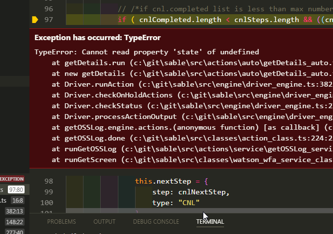 Debug exception overlay covers horizontal scrollbar · Issue #43249 · microsoft/vscode · GitHub