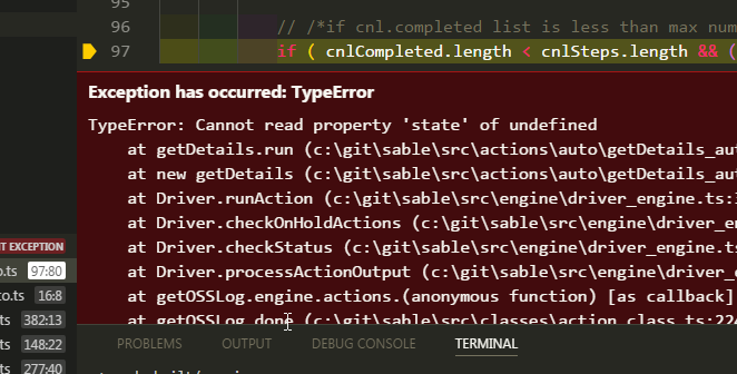 Debug exception overlay covers horizontal scrollbar · Issue #43249 · microsoft/vscode · GitHub