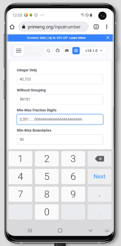 Component Inputnumber Possible To Add Unlimited Number Of Dots And Fraction Numbers On 