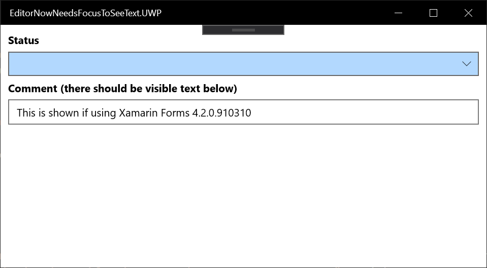 [Bug] UWP - Editor needs focus for text to be visible within a ScrollView · Issue #10266 ...