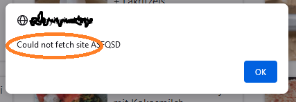 Error textS "Could not find recipe element" and "Could not fetch site ... " is not translatable ...