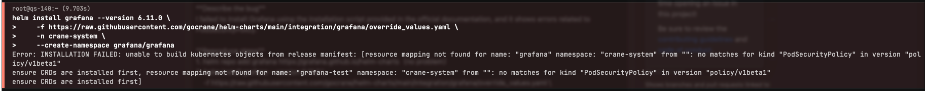 Installation Of Grafana Failed · Issue 831 · Gocranecrane · Github 8066