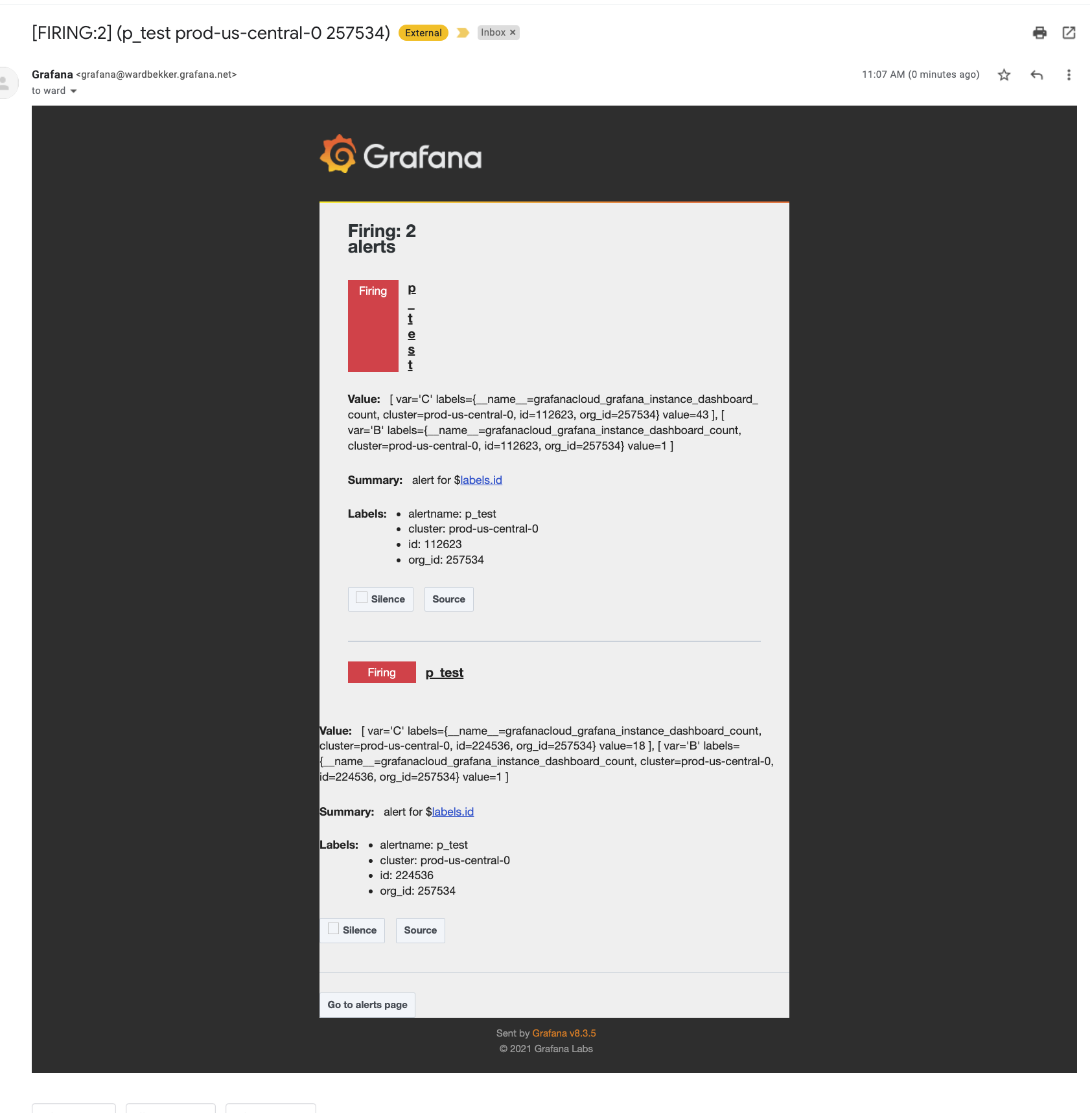 Alerting: email notification styles are broken for multiple alerts ...