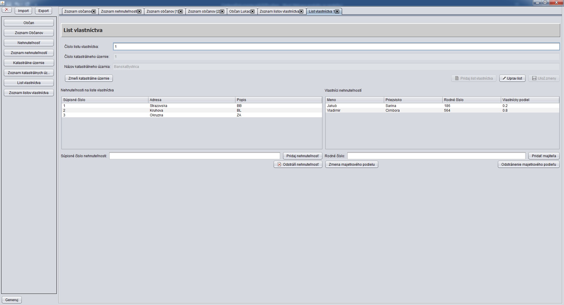 GitHub - vladoCimb/CadastralAdministrationSystem: Desktop java application for cadastral area ...