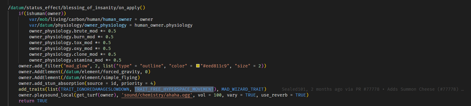 Summon Cheese Doesn't Add Traits Right · Issue #79641 · tgstation/tgstation · GitHub