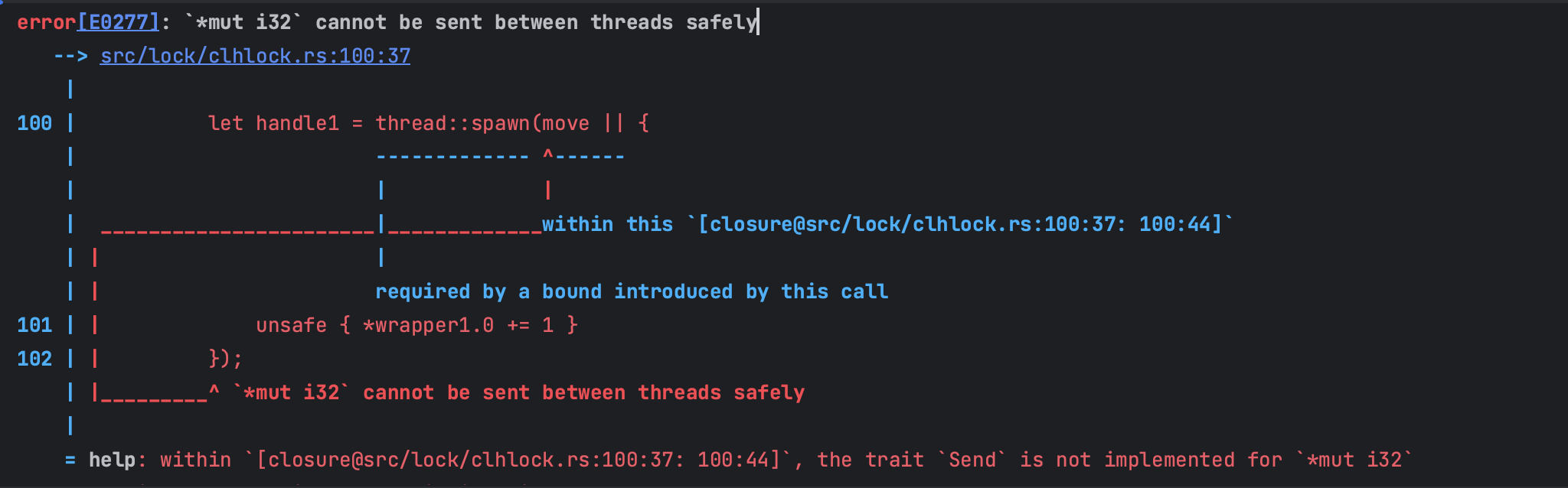 [Question] Why my `Send` declaration doesn't work? · Issue #833 · kaist-cp/cs431 · GitHub