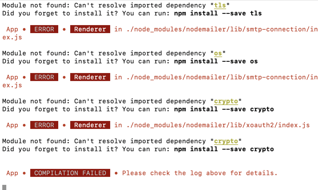 Nodemailer Electron Polyfill Error · quasarframework quasar · Discussion #12545 · GitHub