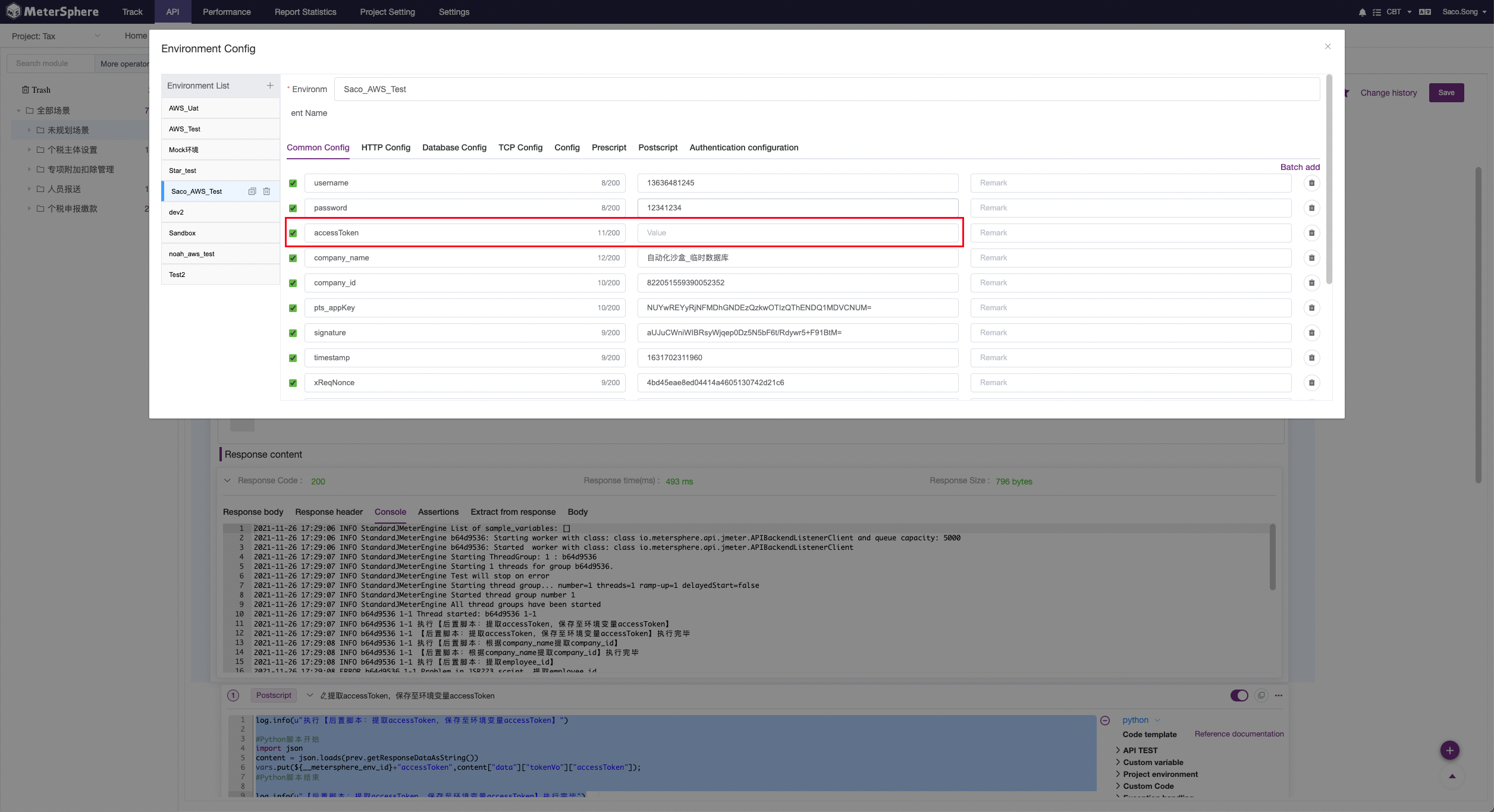 [BUG]Pyhon后置脚本无法保存环境变量 · Issue #8198 · metersphere/metersphere · GitHub