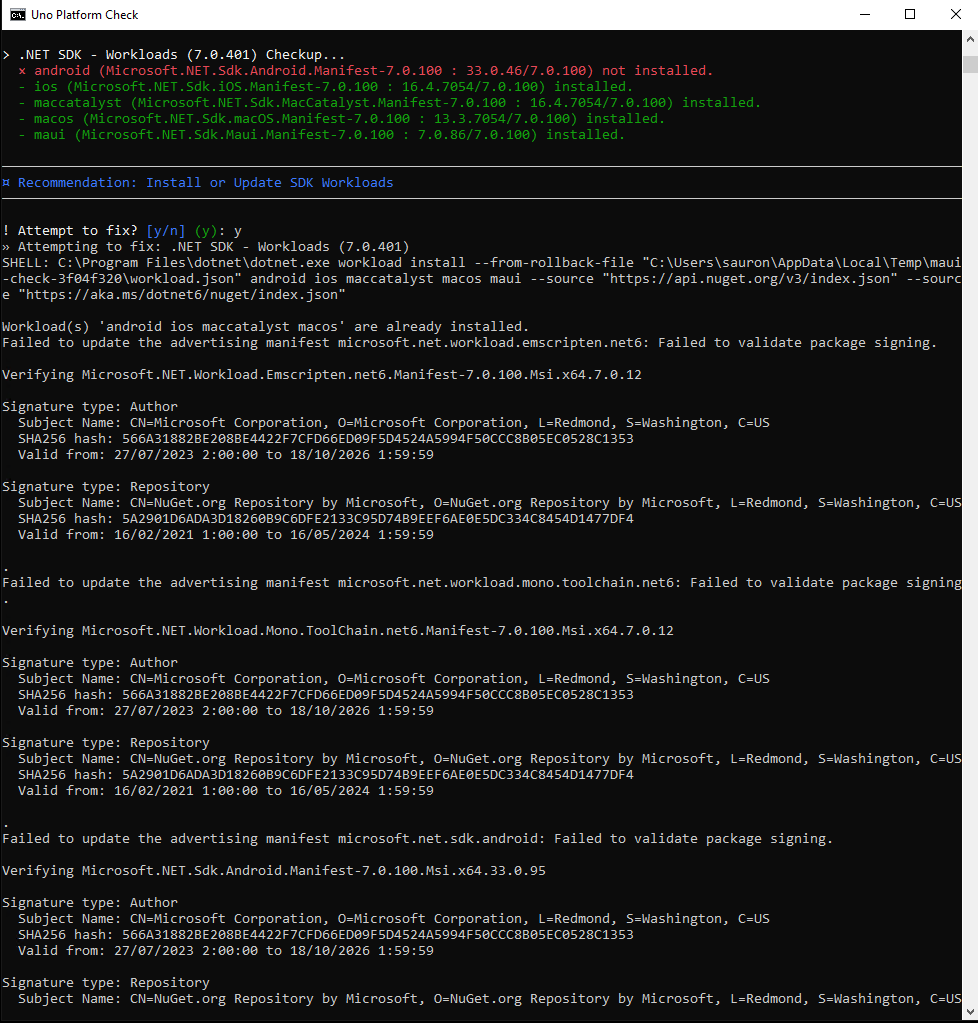 Uno.Check 1.15.0.0 Check Fail · Issue #182 · unoplatform/uno.check · GitHub