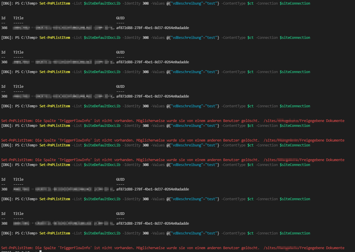 Bug Set Pnplistitem Sometimes Chokes On Field I Dont Try To Set Triggerflowinfo · Issue