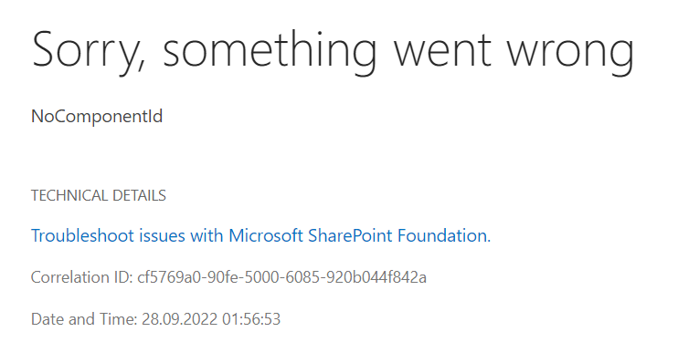 Custom pages occasionally get provisioned as corrupted (`NoComponentId` error) · Issue #724 ...
