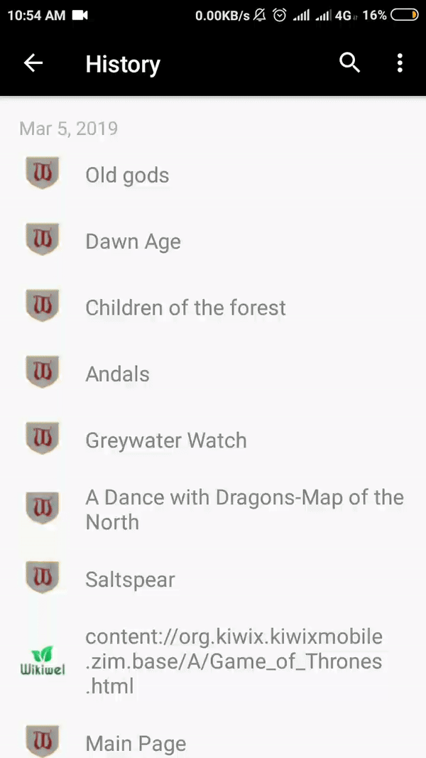 History is cleared even when no history is present · Issue #1058 · kiwix/kiwix-android · GitHub