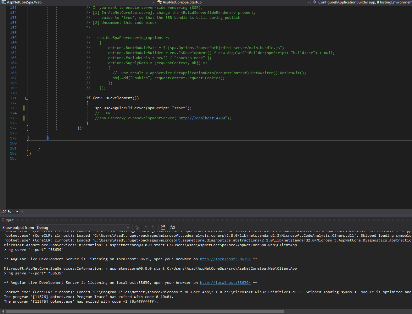 Incorrect Angular Cli Port When Running Using Useangularcliserver