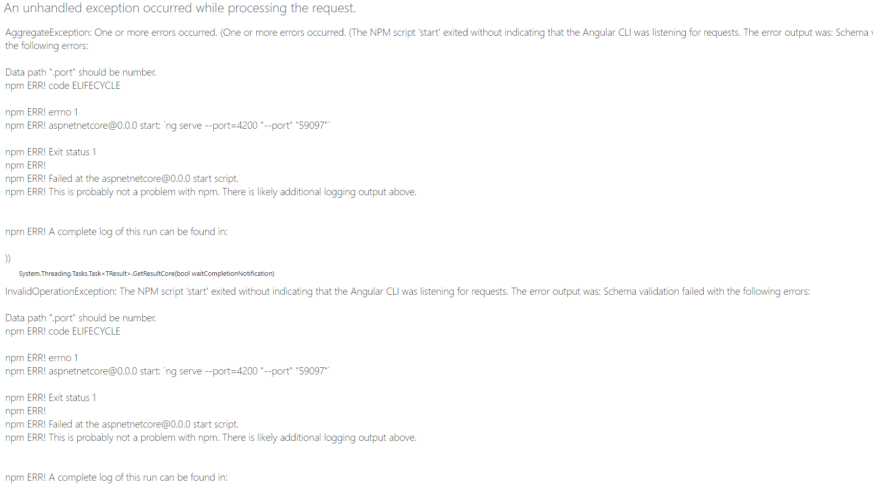 Incorrect Angular Cli Port When Running Using Useangularcliserver