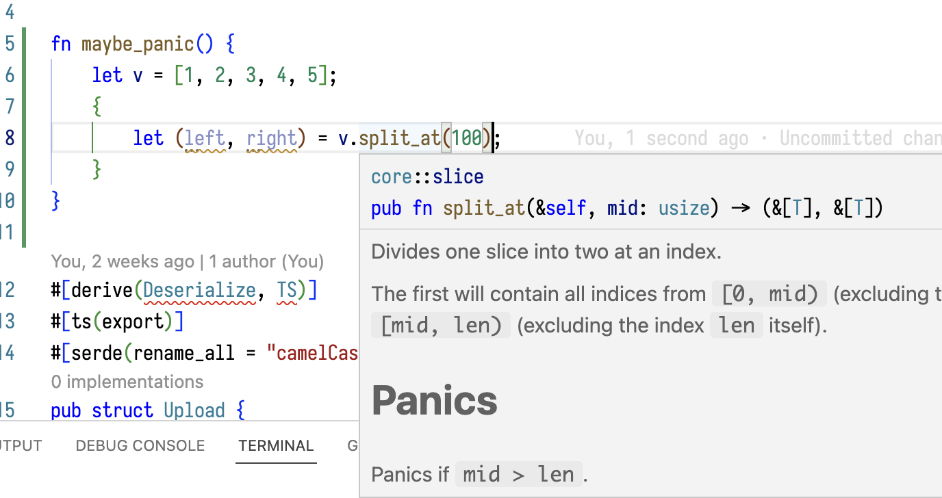 Feature Request Show Visual Hint When There Is A Panic Section In The Document · Issue