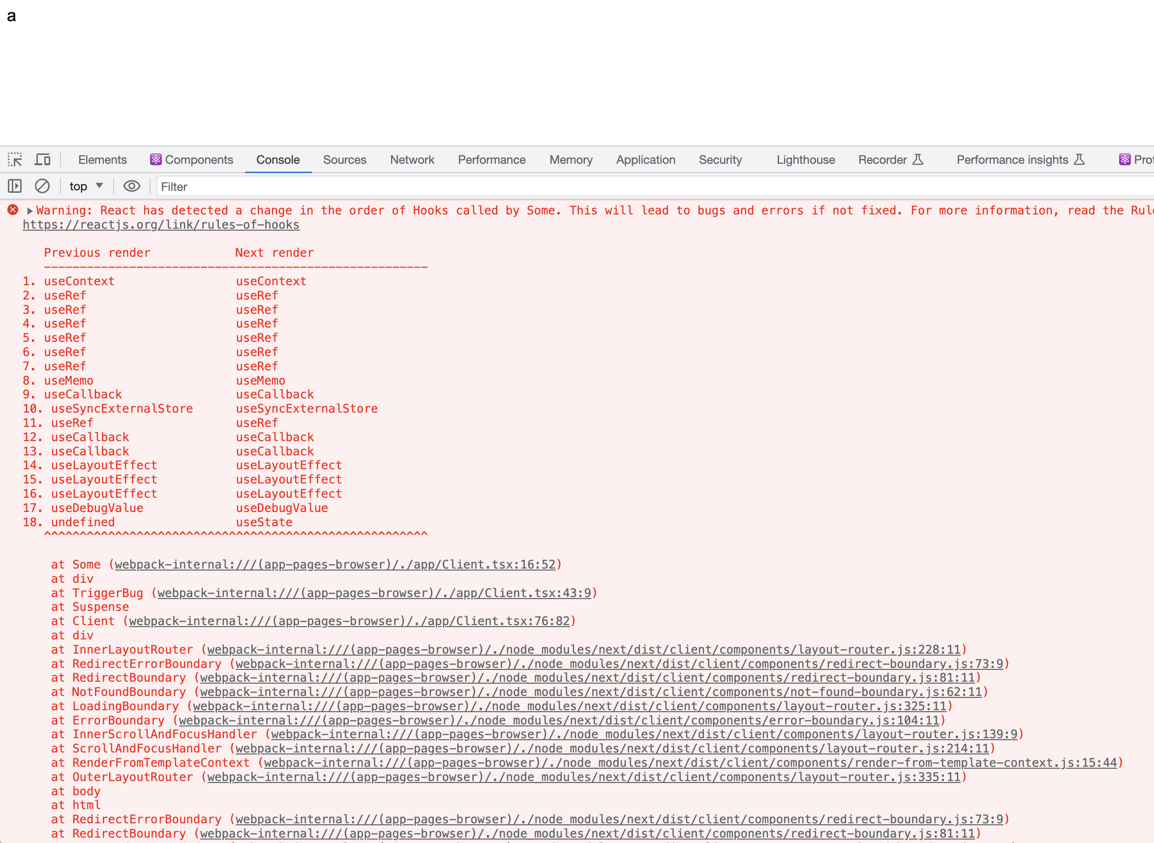 Updating From 215 To 220 Causes Issue With Hooks Order In Nextjs App Router · Issue 2702