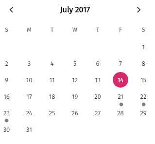 Feature request: datepicker event indicator · Issue #989 · vuetifyjs/vuetify · GitHub