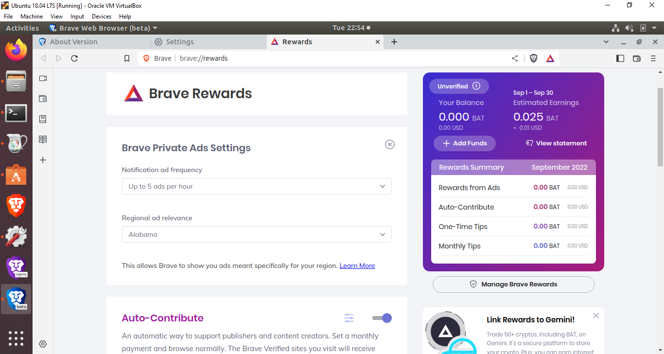 Update Brave Ads brave://rewards Copy · Issue #24903 · brave/brave ...