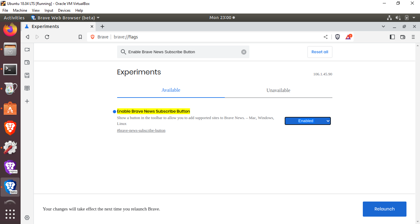 Brave crashed when clicked to open guest window after enabling `Enable ...