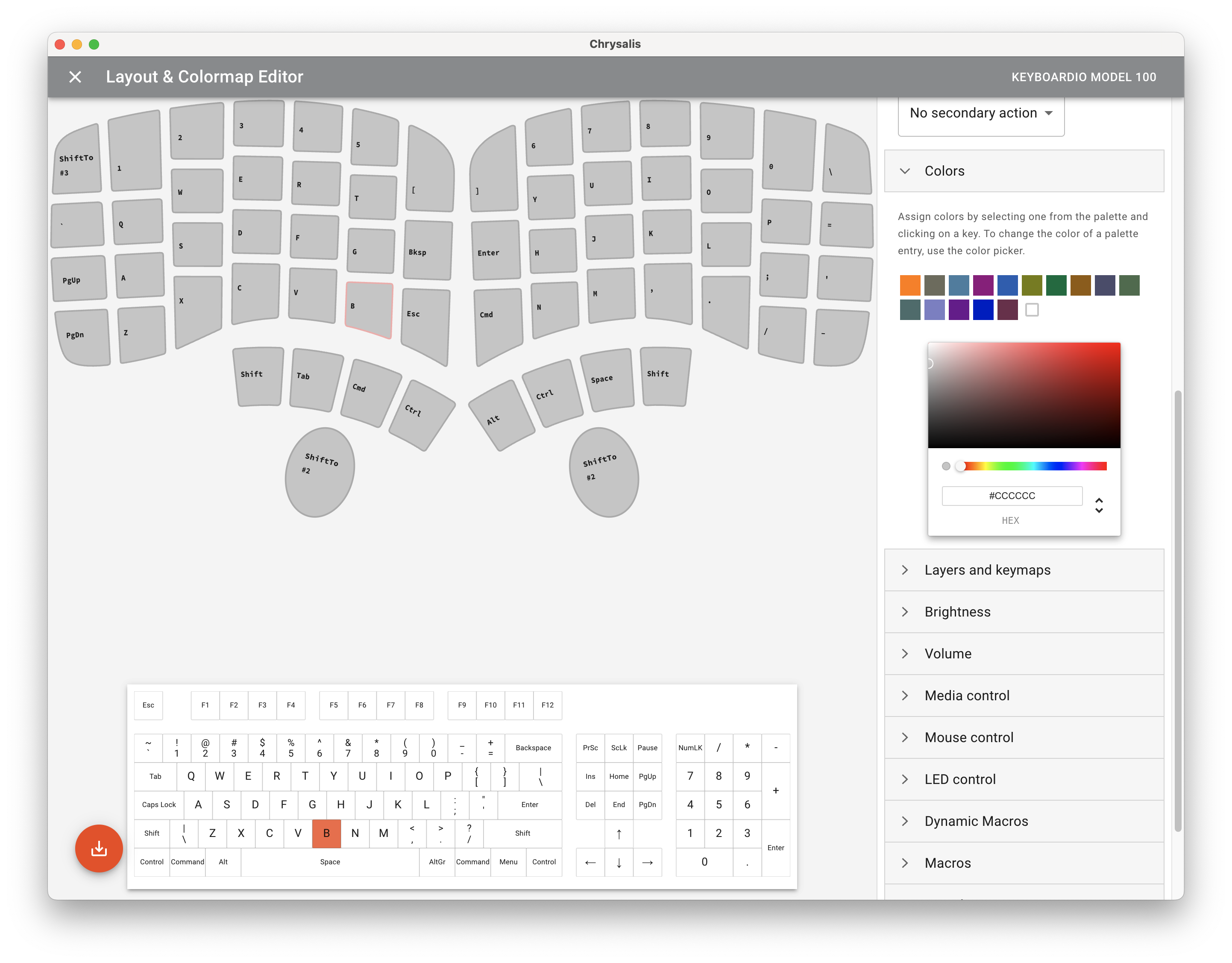Importing an existing layout doesn't update colors · Issue #1059 · keyboardio/Chrysalis · GitHub