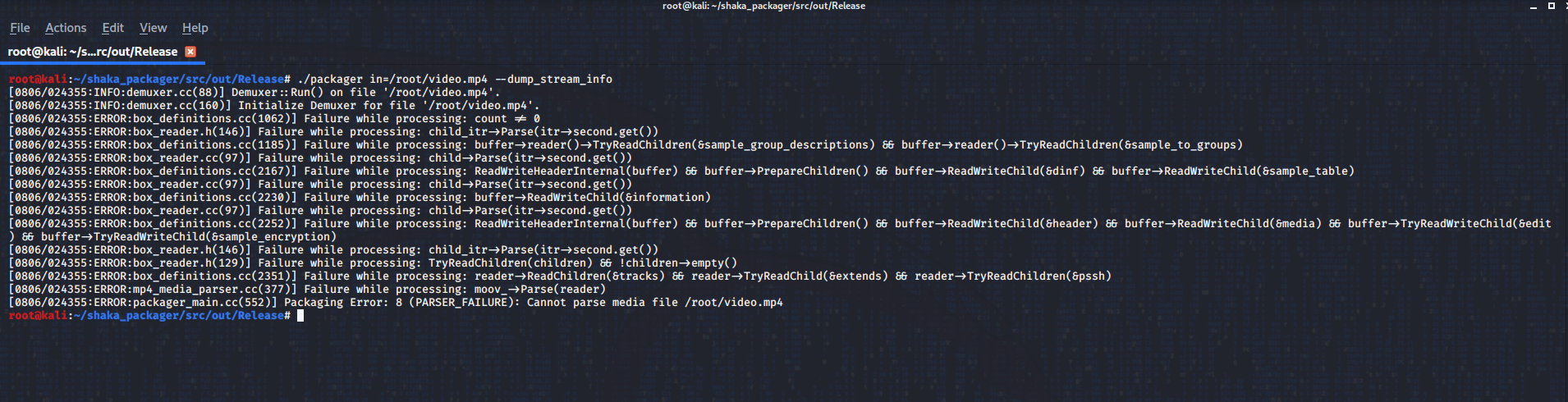 Packaging fails if input content contains SampleGroupDescriptionBox with 0 entries · Issue #812 ...