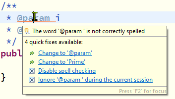 Spell Checker issues error for Javadoc tag @param · Issue #365 · eclipse-jdt/eclipse.jdt.ui · GitHub