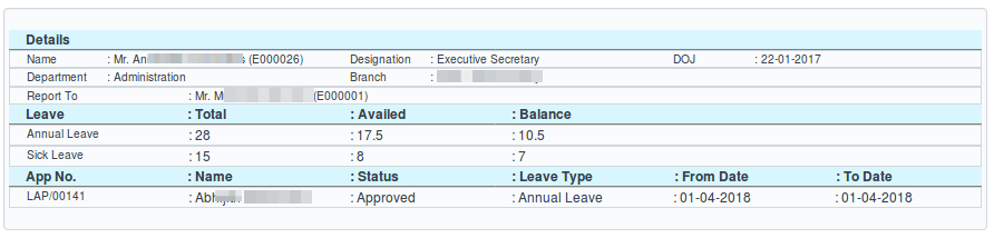 Show pending leaves as an HTML table in leave application · Issue ...