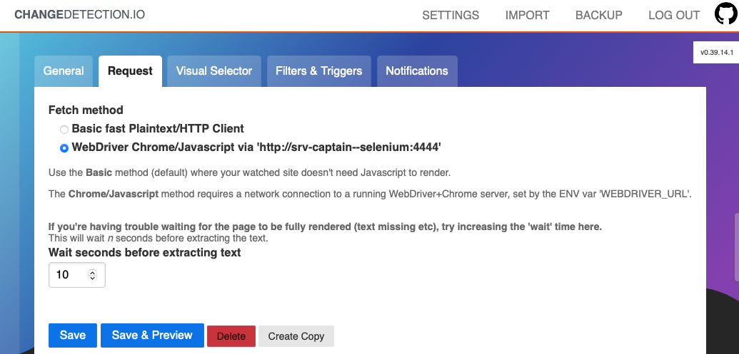 [Bug] No screenshot tab in diff view · Issue #630 · dgtlmoon/changedetection.io · GitHub