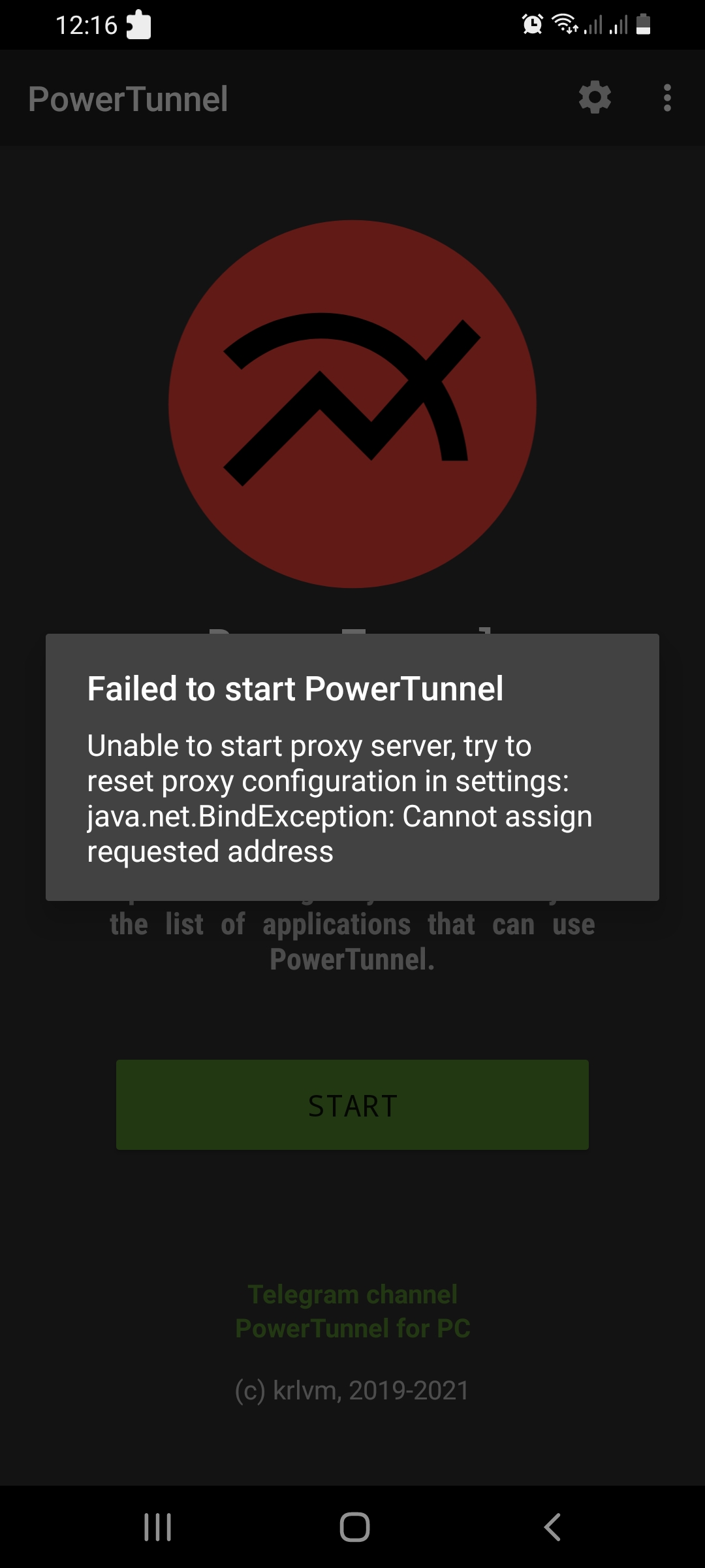 Bug Faile to start · Issue #75 · krlvm/PowerTunnel-Android · GitHub