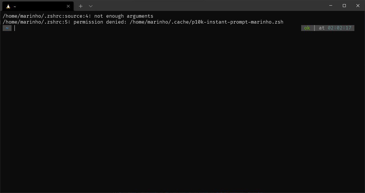 Permission denied message - /.cache/p10k-instant-prompt-marinho.zsh · Issue #1491 · romkatv ...