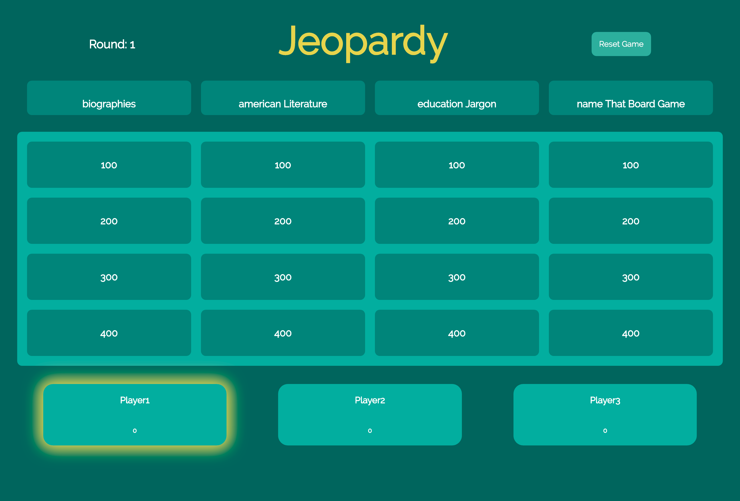 GitHub - easbell/Jeopardy: Gametime starter kit utilizing webpack