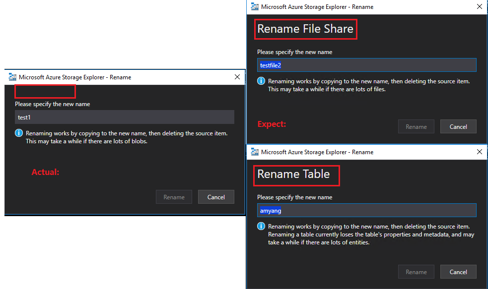 Display As Blank In Rename Dialog When Renaming A Blob Container · Issue 76 · Microsoft