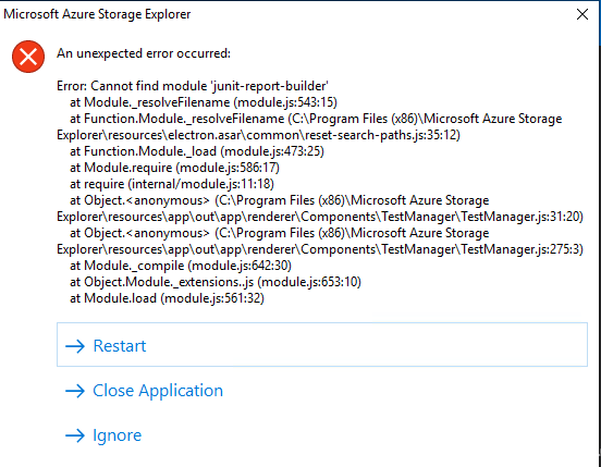 An unexpected error occurs when launching Storage Explorer · Issue #363 · microsoft ...