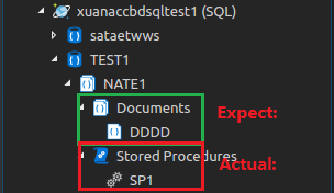 Display an inconsistent icon between Stored Procedures node and its ...