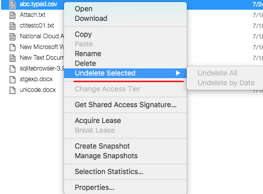 'Undelete Selected' is enabled for one active blob · Issue #474 · microsoft/AzureStorageExplorer ...