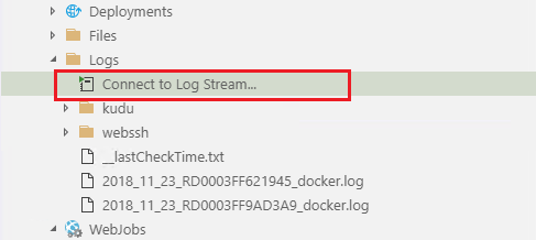 Remove the action 'Connect to Log Stream…' when the log streaming ...