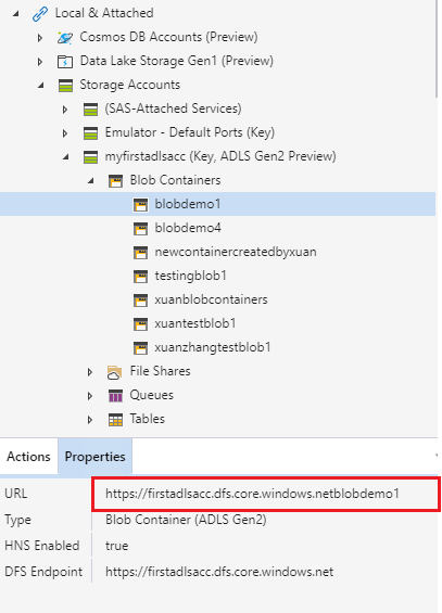 The value of container URL for one attached ADLS Gen2 account misses a '/' before the name of ...