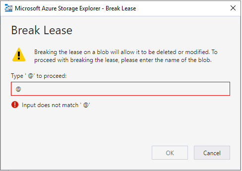 Break lease error message displays wrong number of spaces for blob name starting with multiple ...