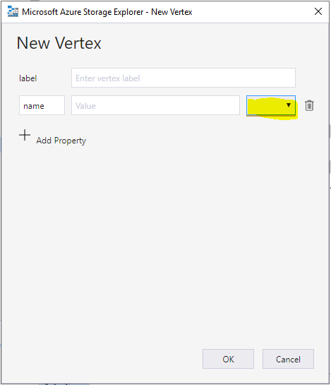 The dropdown list next to the 'name' property is empty on 'New Vertex' dialog · Issue #1237 ...