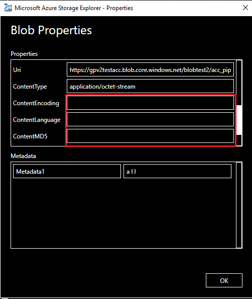 Tabbing to properties with no value cannot see the keyboard focus on properties dialog of blob ...