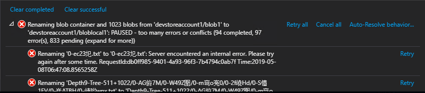Fail to rename local (Emulator) blob container which contains multiple blobs · Issue #1357 ...
