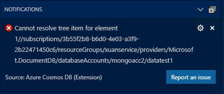 An error occurs when creating a Mongo database with command · Issue #1119 · microsoft/vscode ...