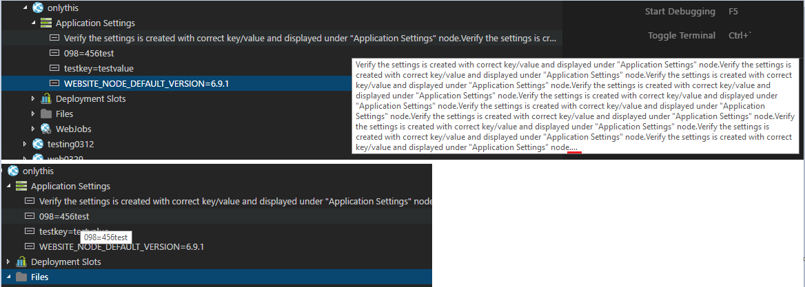 Fail to see the entire message by the tooltip when the application ...