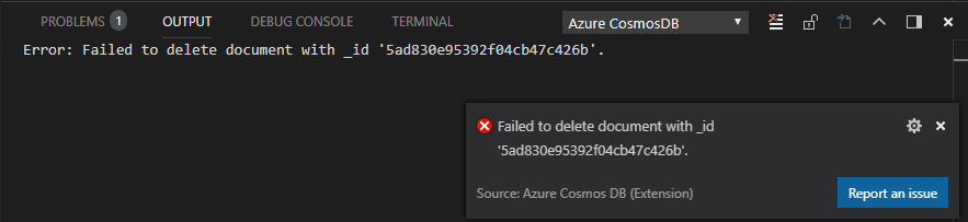 Unclear error message displays after deleting a document which has ...