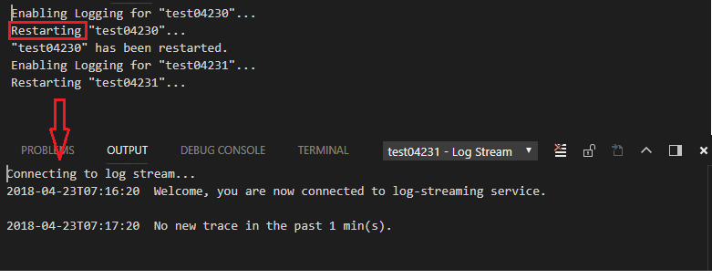 Display a confused message when enabling logging for web apps at the ...