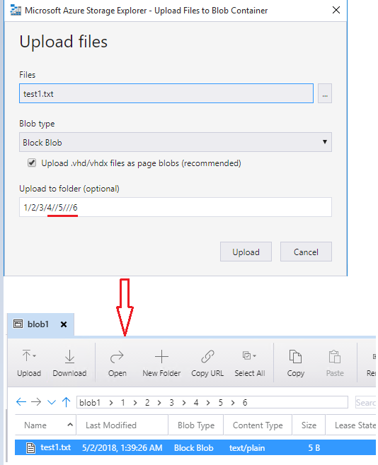 No error displays when there are multiple '/' in the path from 'Upload ...