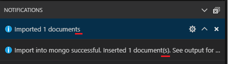 [Suggestion]Keep consistent log info after importing one document to collection between Mongo ...