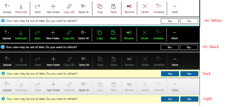 Hard to see the dialog prompting to refresh the blob editor in HC modes · Issue #804 · microsoft ...