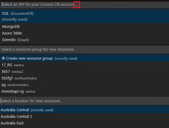 [Suggestion]Keep consistent form when selecting API, resource group and location · Issue #927 ...